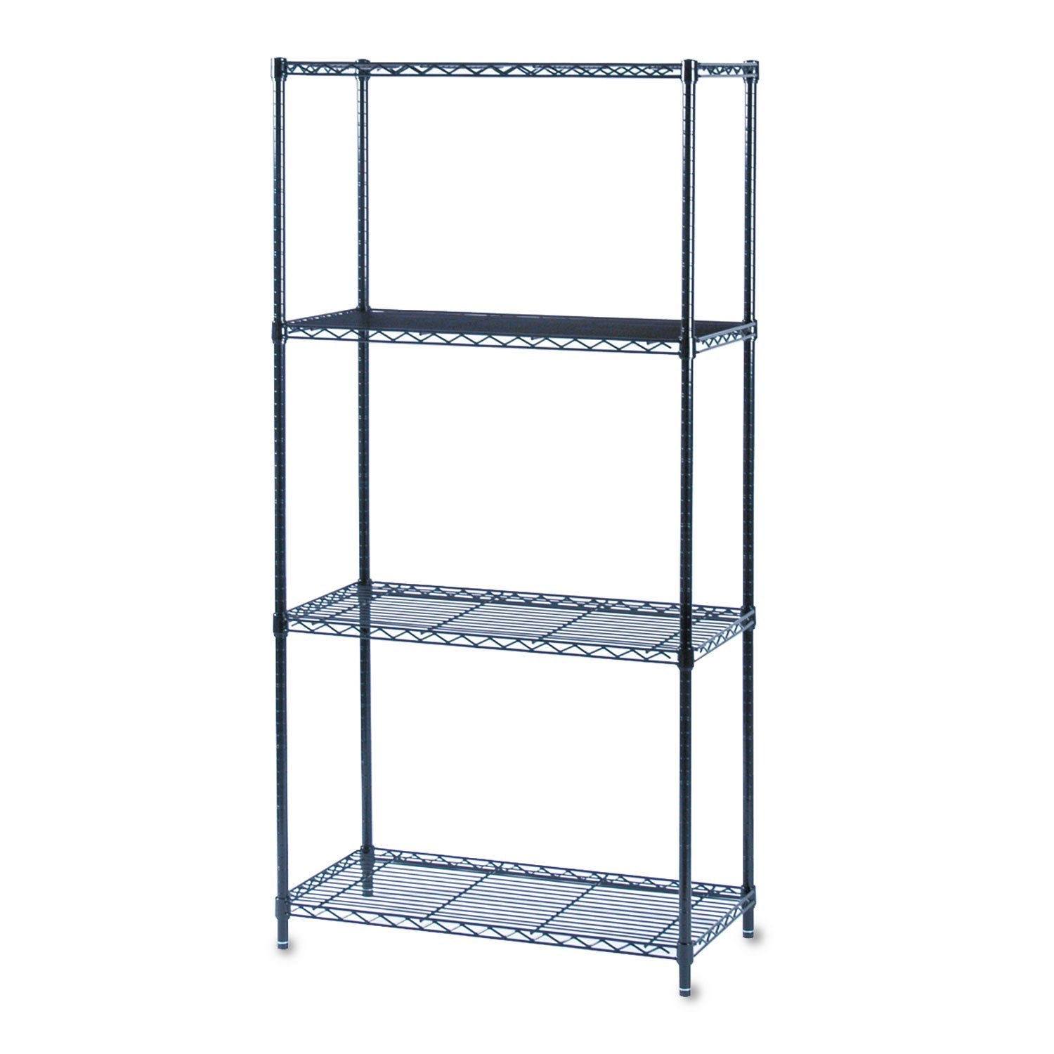 Safco Products 5276BL Commercial Wire Shelving 36" W x 18" D Basic Unit (Extra Shelves 5243BL Sold Separately), Black