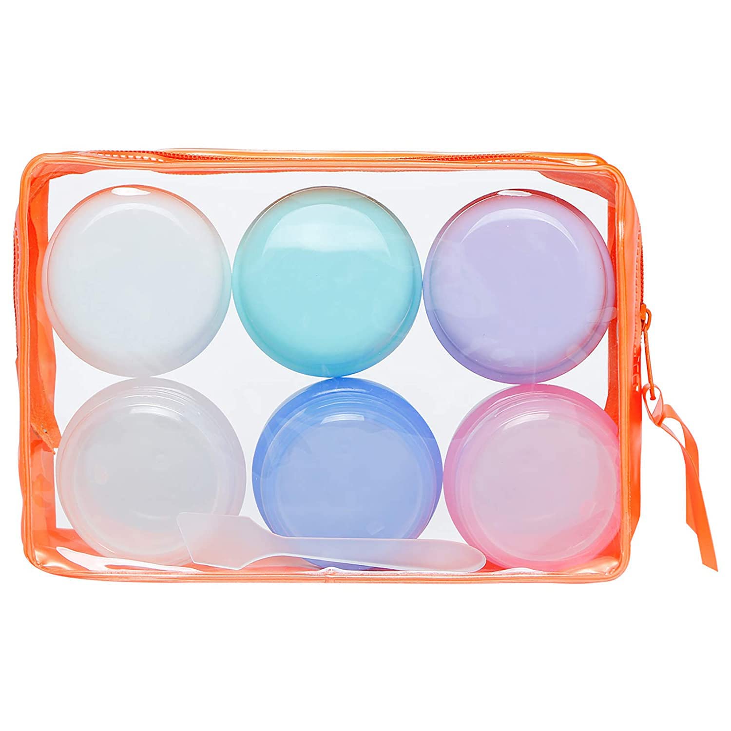 VEAIDE Travel Accessories Toiletry Containers, 1 oz Plastic Little Jars for Creams, Compact Travel Size Containers with Leak proof Lids for Face Hand Body Cream (6 Pieces)