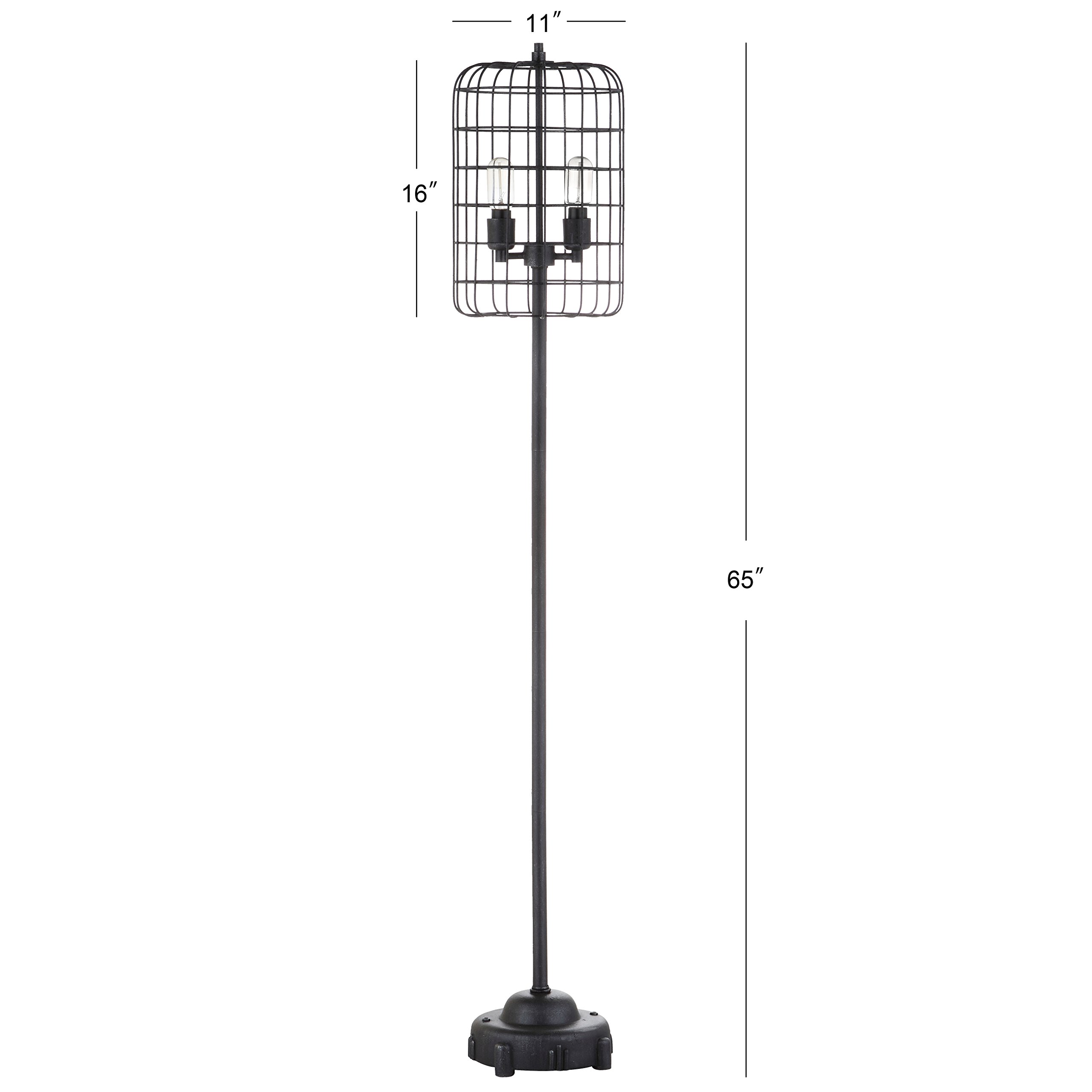 JONATHAN Y JYL4030A Odette 65" Industrial Metal Floor Lamp Industrial,Rustic,Transitional for Bedrooms, Living Room, Office, Reading, Black/Silver