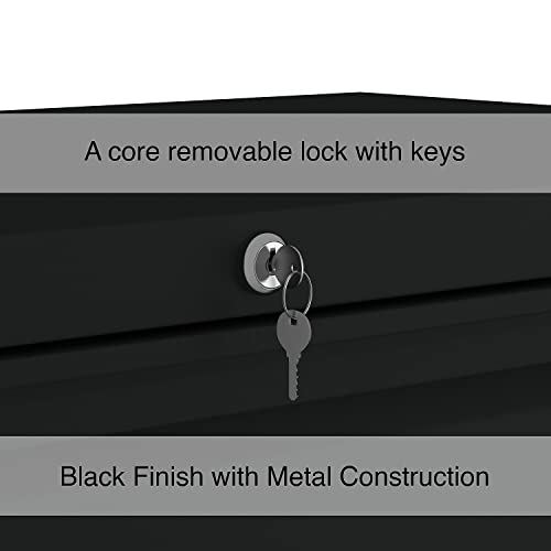 Staples 935600 3-Drawer Lateral File Cabinet Locking Letter/Legal Black 36-Inch W