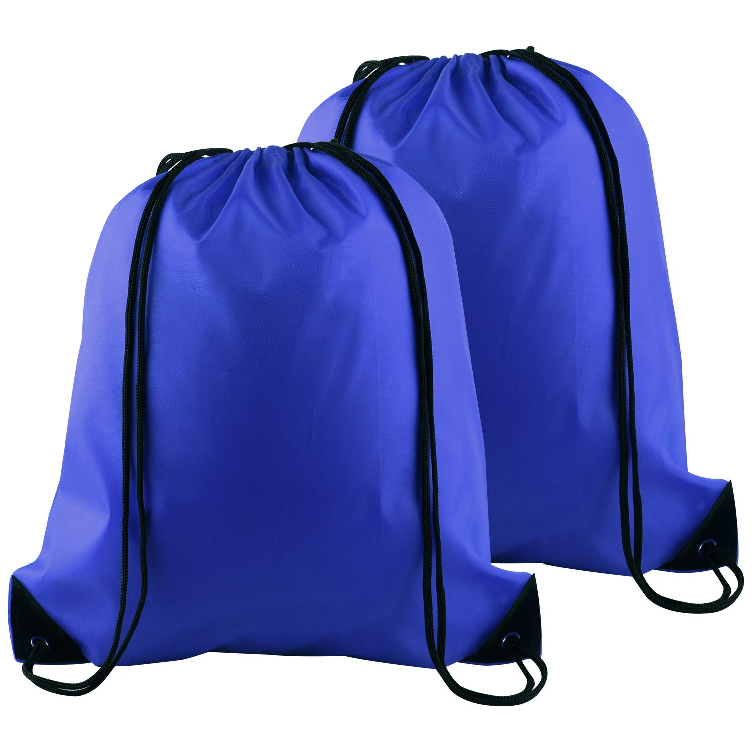 KUUQA 2 Pcs Drawstring Backpack Bags Sports Cinch Sack String Backpack Storage Bags for School Gym Traveling (Blue)