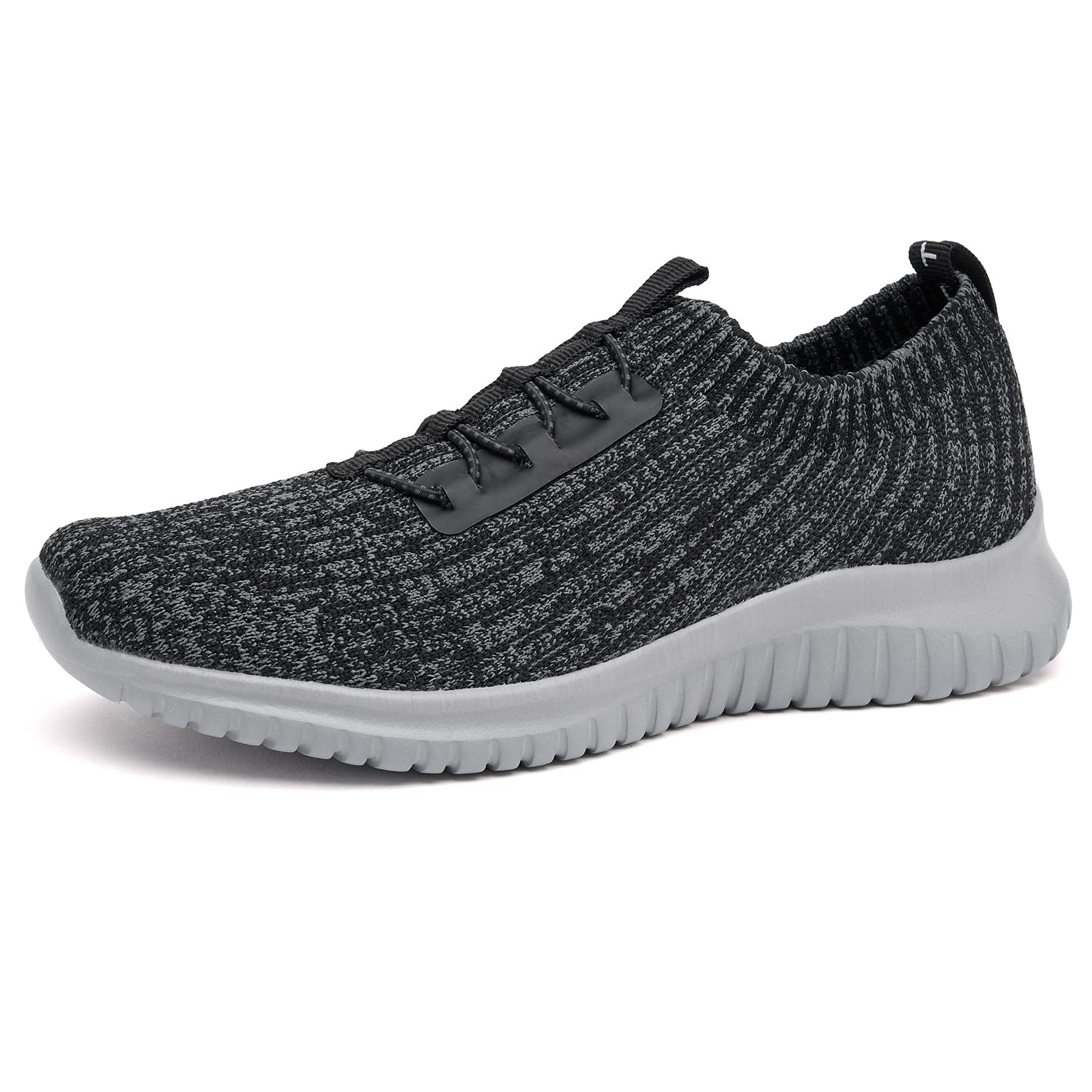 konhill Women's Comfortable Walking Shoes - Tennis Athletic Casual Slip on Sneakers 7 US Dark Grey/Grey,37.5
