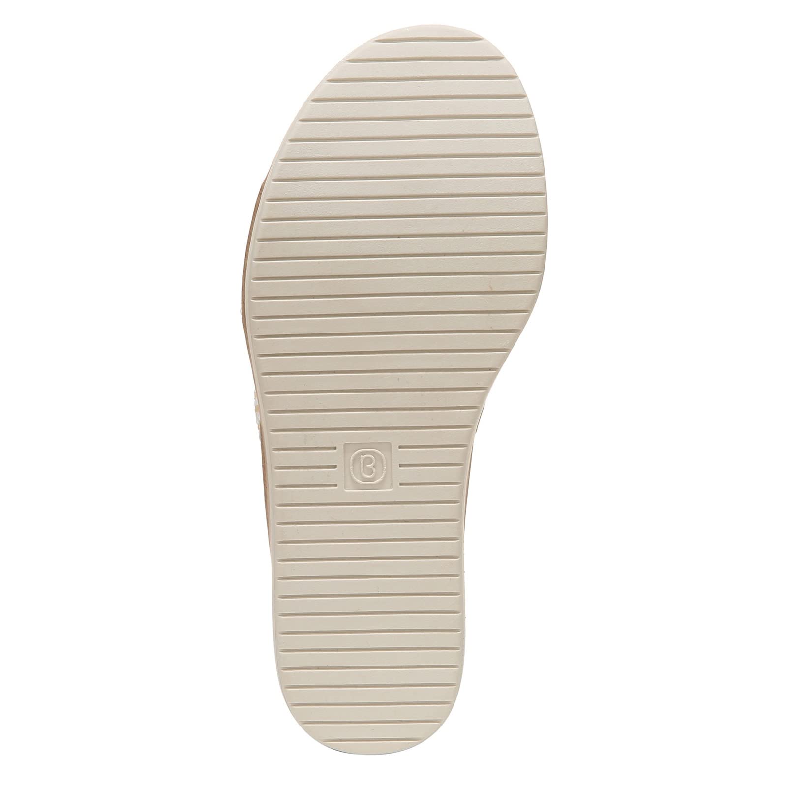 BZees Womens Resort Cork Wedge Strappy Sandal White/Natural Raffia 8.5 M