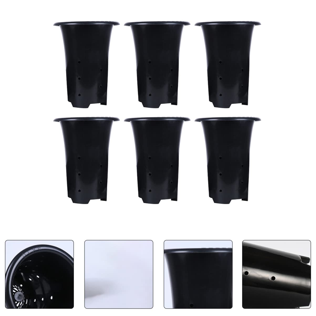 YARNOW Hydroponic Baskets 12pcs Supplies Flowerpot Net Slot Side Drainage Root Mesh Aquatic Garden Slotted Duty Pond Outdoor Aquaponics Planting Filter Home Black Control Plant