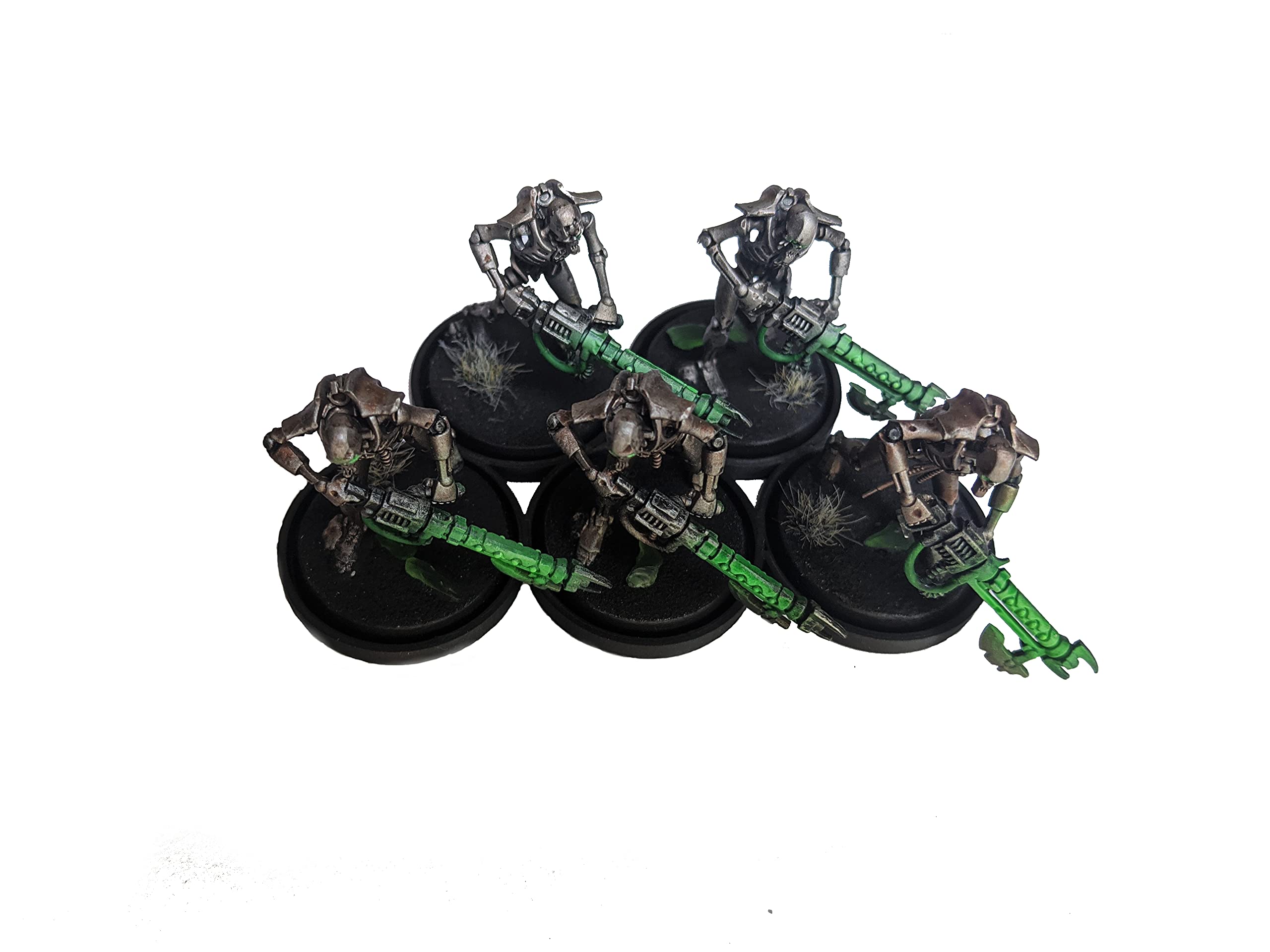 MiniDepot, 8 Pack 32mm Movement Trays 5 Model Capacity for Warhammer 40k, Age of Sigmar, and Other Miniature Games (Staggered Formation)