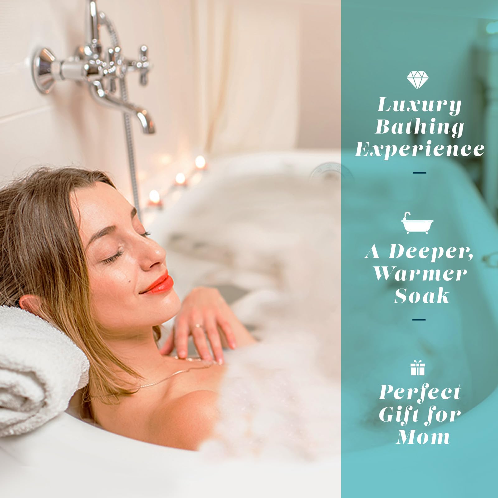 SlipX Solutions Bottomless Bath | Overflow Drain Cover for Tub | Best Gifts for Mom, Spa & Bath Accessories | Drain Block, Water Stopper Plug | Bath Essentials for Women | 4" Diameter, Clear