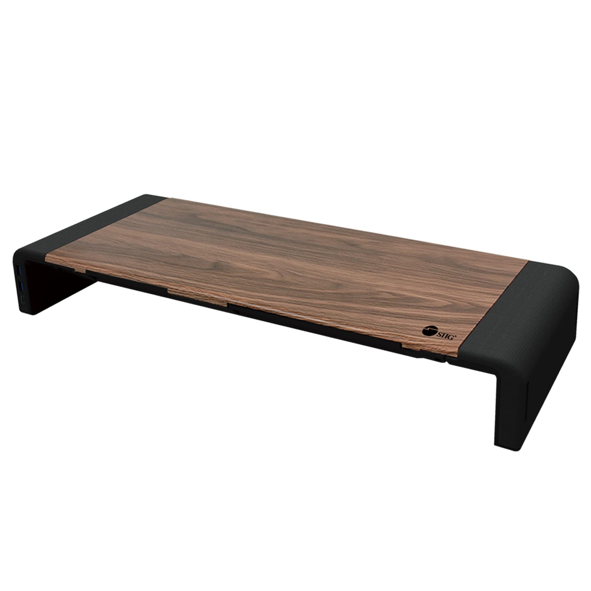 SIIG Computer Monitor and Laptop Stand Riser with USB Ports Width Adjustable on Both Sides - Support up to 55lbs (CE-MT2Q12-S1)