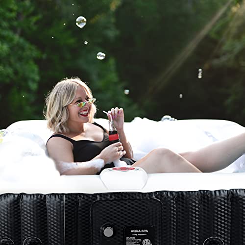 #WEJOY AquaSpa Portable Hot Tub 61X61X26 Inch Air Jet Spa 2-3 Person Inflatable Square Outdoor Heated Hot Tub Spa with 120 Bubble Jets,Grey