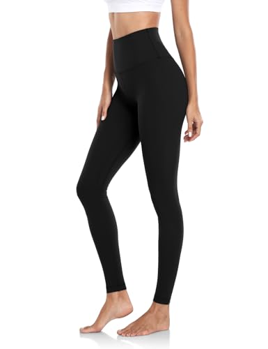HeyNuts Extra Long High Waisted Leggings for Tall Women, Tummy Control Workout Yoga Pants Compression Leggings 31'' Black M(8/10)