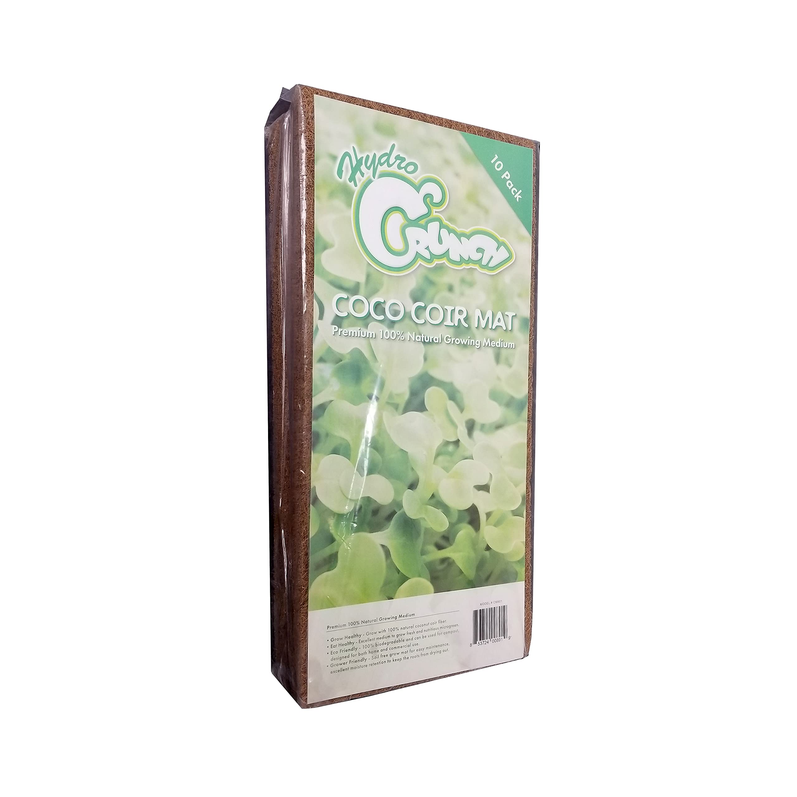 Hydro Crunch CM801 Coco Coir Fiber Hydroponic Grow Mat (10-Pack), Brown
