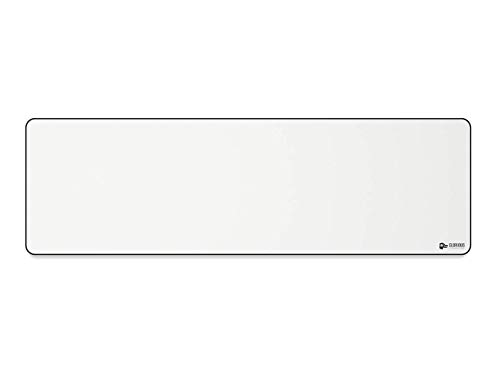Glorious Extended Gaming Mouse Pad/Mat - Long White Cloth Mousepad, Stitched Edges | 11"x36" (GW-E)