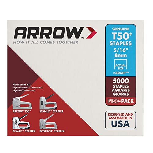 Arrow Fastener 505IP Genuine T50 5/16-Inch Staples, 5,000-Pack