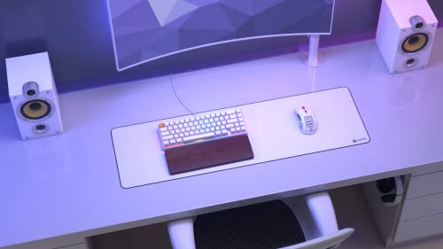 Glorious Extended Gaming Mouse Pad/Mat - Long White Cloth Mousepad, Stitched Edges | 11"x36" (GW-E)