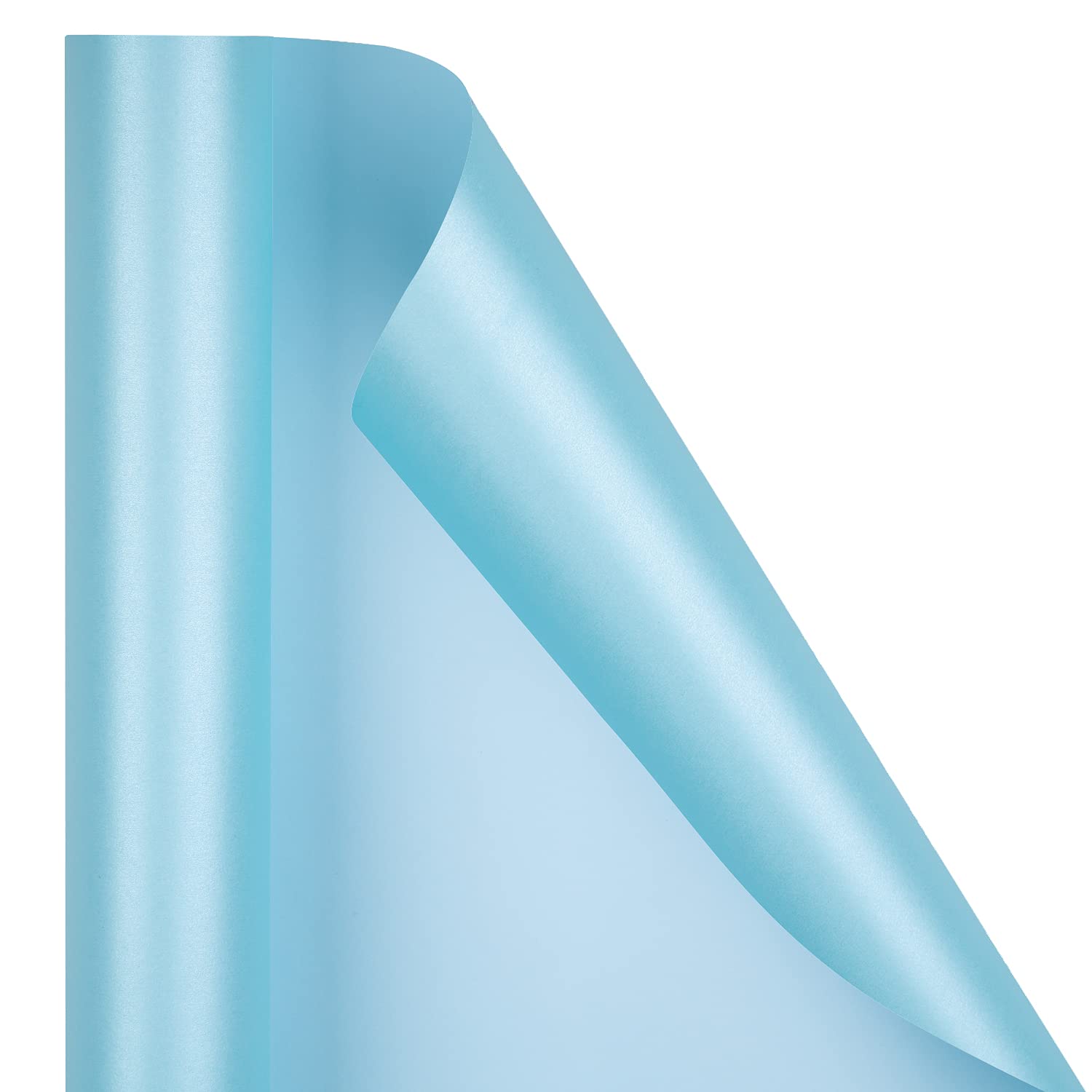 RUSPEPA Light Sky Blue Gift Wrapping Paper - 81.5 Sq Ft-Solid Color Pearly-Shiny Silk Paper Perfect for Wedding, Birthday, Christmas, Baby Shower, Bridal Shower, Easter -30Inch X 32.8Feet
