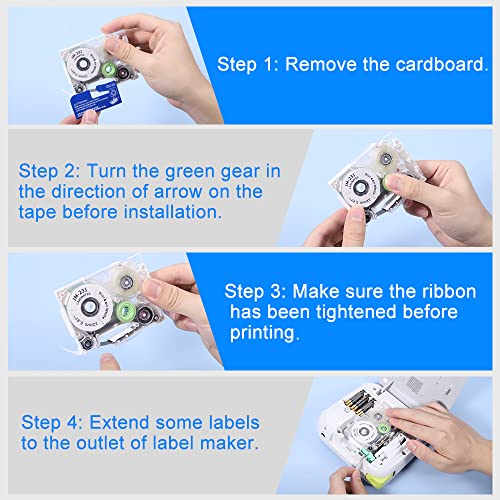 MarkDomain Replacement for Brother TZe-231 TZ-231 P Touch TZe TZ Tape 12mm 0.47 inch Laminated Black on White Label Tape, Compatible with Brother PT-D210 PT-D220 PT-H110 PT-D600 Label Makers, 3-Pack