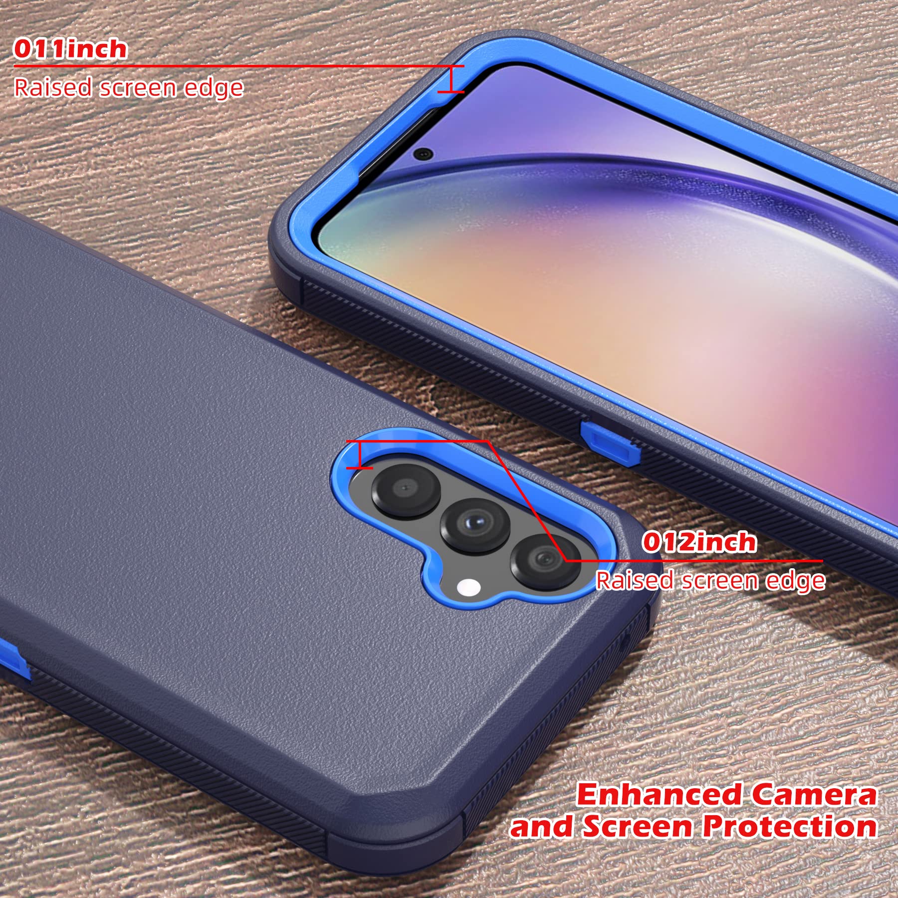 TASHHAR Phone Case for Samsung Galaxy A54 5G case,Heavy Duty Hard Shockproof Armor Protector Case Cover with Belt Clip Holster for Samsung A54 5G 2023 Phone Case (Navy Blue)