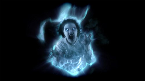 AtmosFear FX Ghostly Apparitions & Bone Chillers DVD Plus Reaper Brothers High Resolution Rear Projection Screen for Virtual Halloween Window Projection Movies