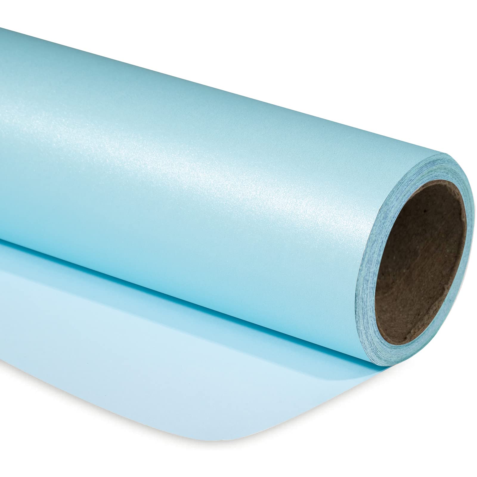 RUSPEPA Light Sky Blue Gift Wrapping Paper - 81.5 Sq Ft-Solid Color Pearly-Shiny Silk Paper Perfect for Wedding, Birthday, Christmas, Baby Shower, Bridal Shower, Easter -30Inch X 32.8Feet