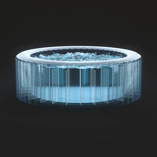 Intex 28451EP PureSpa Plus 6 Person Portable Inflatable Square Hot Tub Spa with 170 Bubble Jets and Built in Heater Pump, Greystone