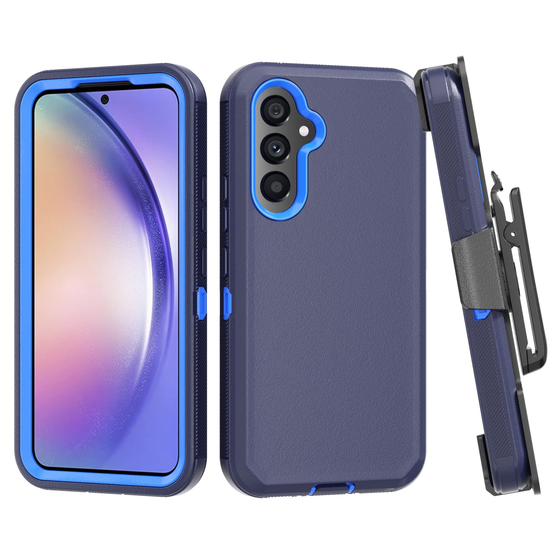 TASHHAR Phone Case for Samsung Galaxy A54 5G case,Heavy Duty Hard Shockproof Armor Protector Case Cover with Belt Clip Holster for Samsung A54 5G 2023 Phone Case (Navy Blue)