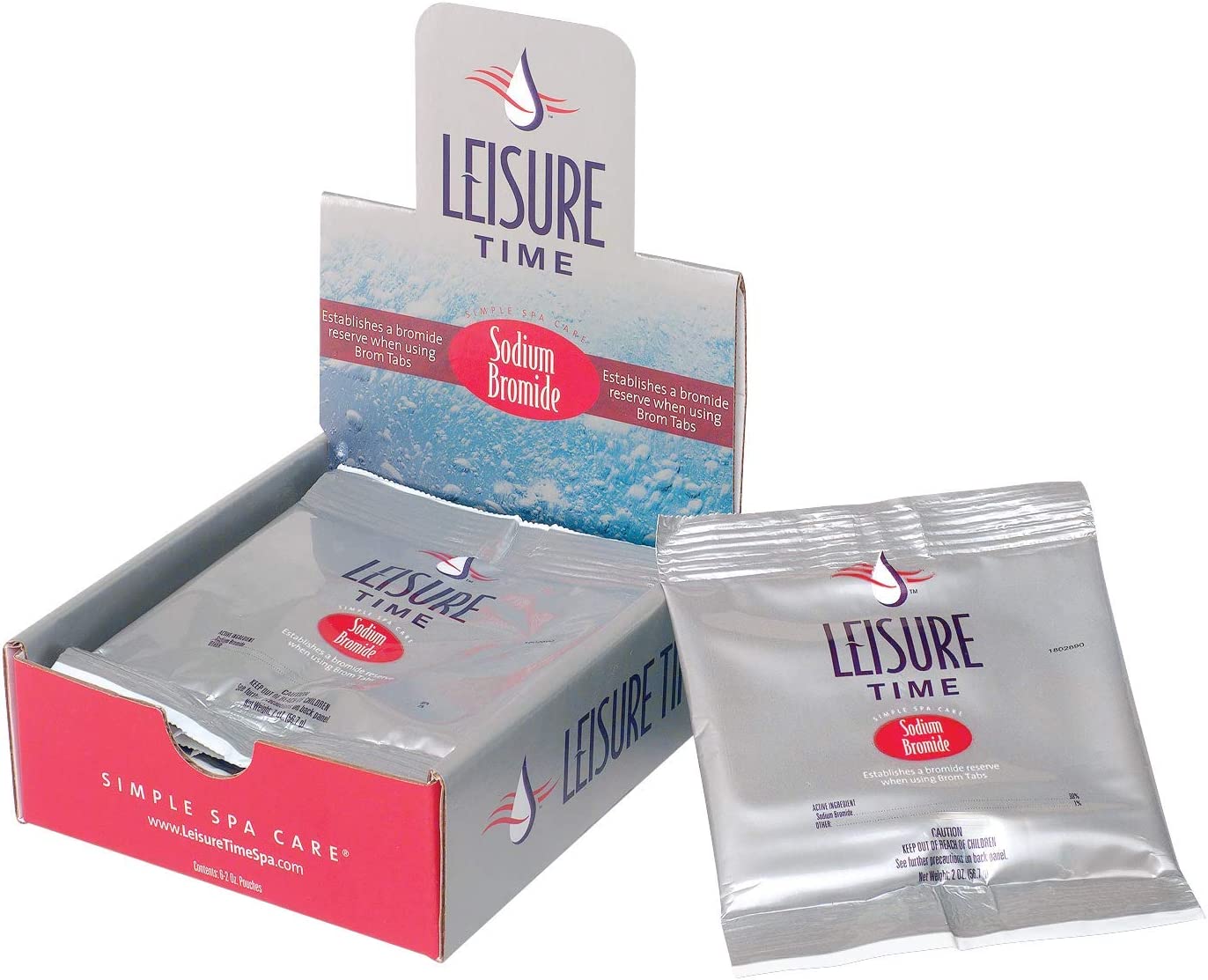 Leisure Time BE-30320A Sodium Bromide Spas and Hot Tub Cleaner, 2 oz (Pack of 6) (Packaging may vary)