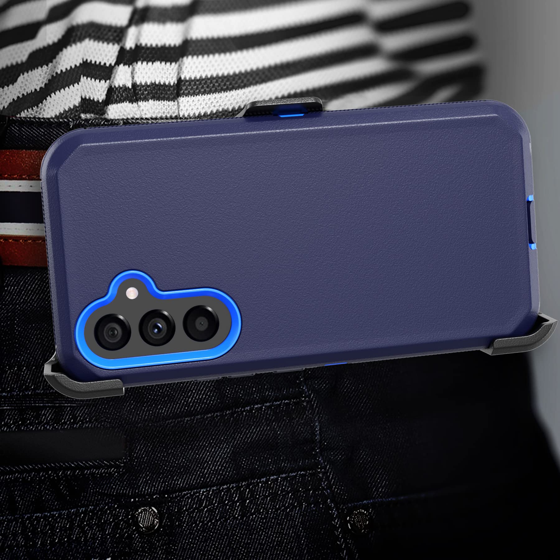 TASHHAR Phone Case for Samsung Galaxy A54 5G case,Heavy Duty Hard Shockproof Armor Protector Case Cover with Belt Clip Holster for Samsung A54 5G 2023 Phone Case (Navy Blue)