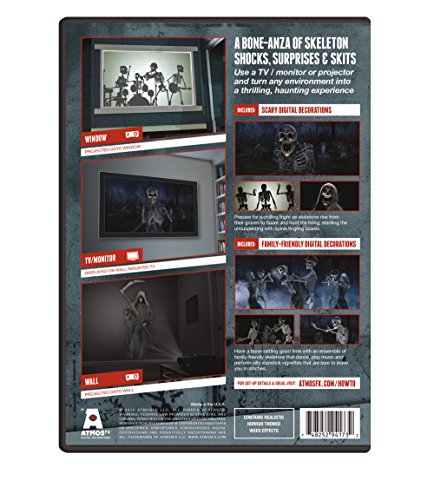 AtmosFear FX Ghostly Apparitions & Bone Chillers DVD Plus Reaper Brothers High Resolution Rear Projection Screen for Virtual Halloween Window Projection Movies
