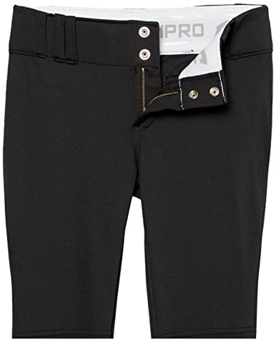 Tournament Traditional Low-Rise Softball Pants, Girls' X-Large, Black