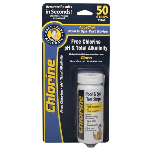 Aqua EZ Chlorine Test Strips 150 Test Strips 3-Way Chlorine, pH and Alkalinity (3 Pack)