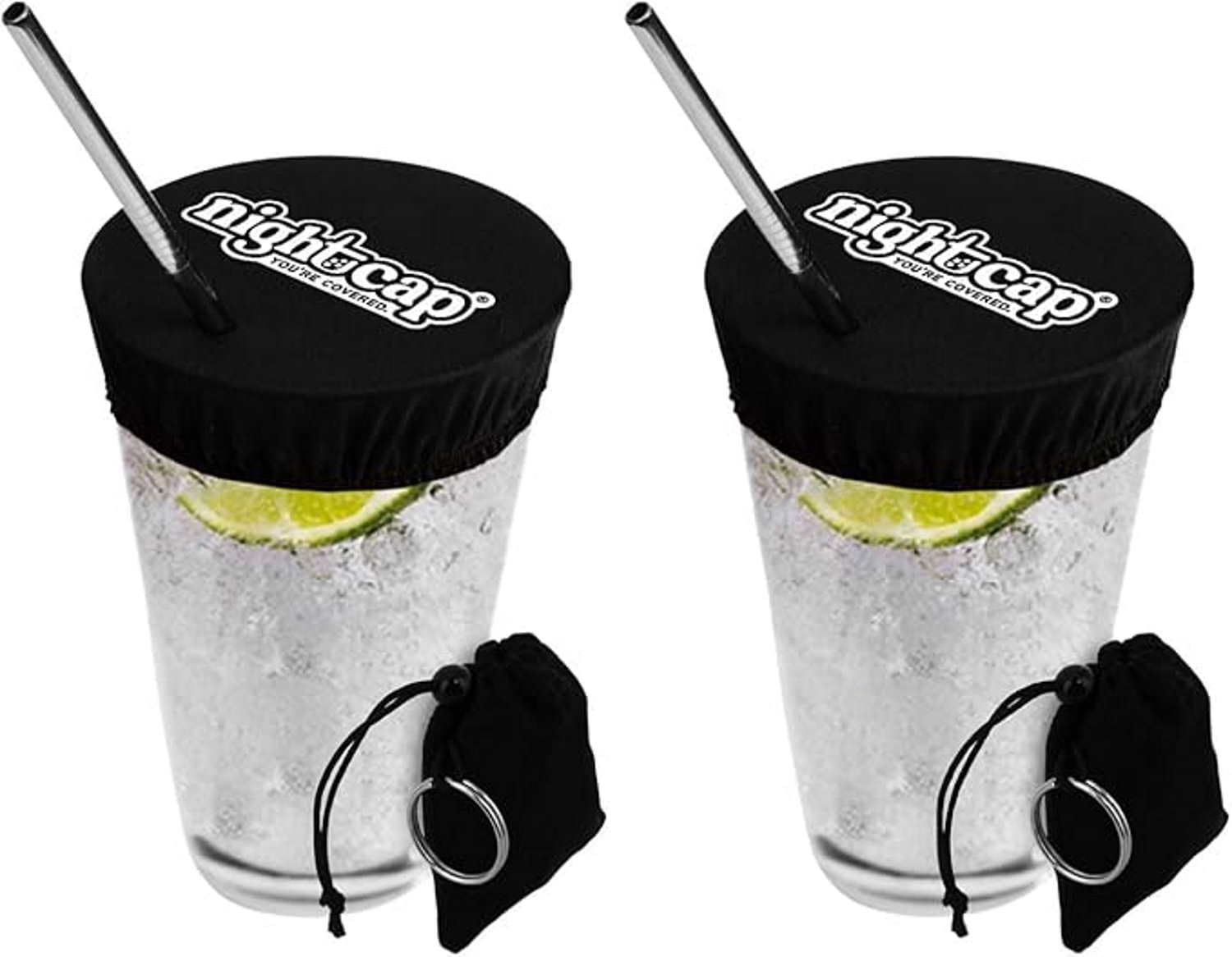 Nightcap Keychain - The Reusable Drink Spiking Prevention Accessory - Conveniently Attach the Key Ring Key Chain Pouch to Your Keys, Handbags, or Purse for Quick Access 4pk