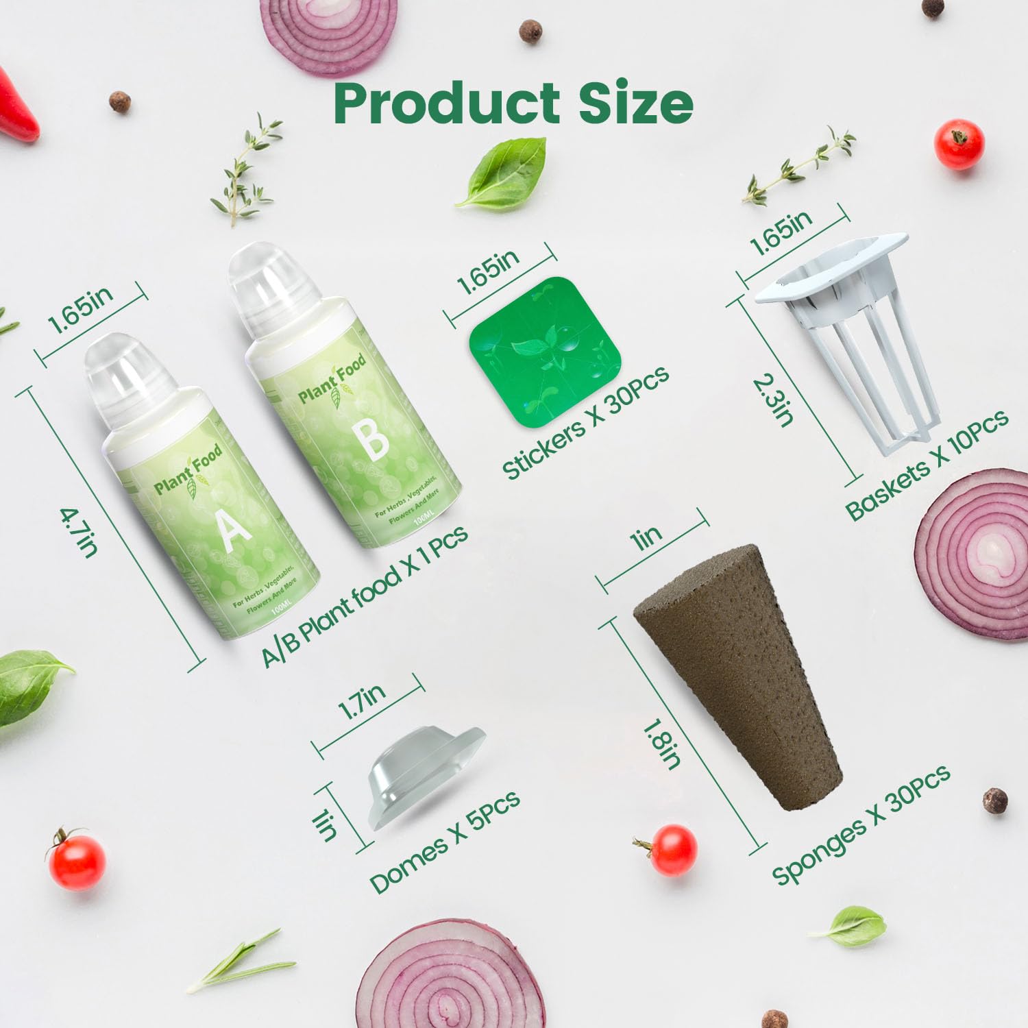 LetPot 77 Pcs Seed Pod Kits, Square Grow Anything Kit for Hydroponics, with 2 A&B Nutrient Plant Foods and 30 Sponges, 5 Domes, 10 Baskets, 30 Stickers, Compatible with LetPot Mini, YOOCAA, QYO, LYKO