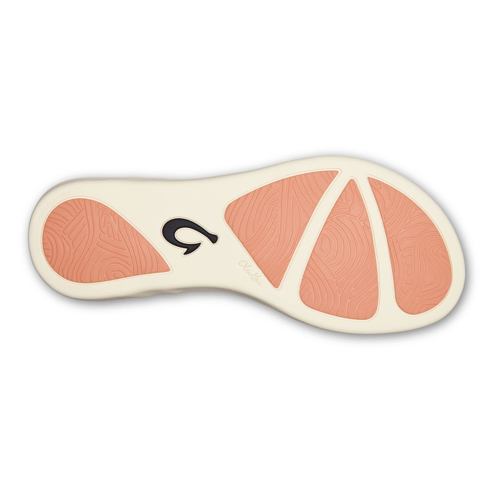 OLUKAI Ho'opio Hau Women's Beach Sandals, Quick-Dry Flip-Flop Slides, Water Resistant Suede Lining & Wet Grip Soles, Soft Comfort Fit & Arch Support, Shell Coral/Pineapple, 8