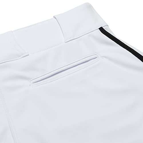 CHAMPRO Triple Crown Classic Baseball Pant with Braid, White, Black Pipe, Medium