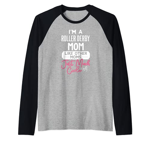 Cool Mothers Day Design Roller Derby Mom Raglan Baseball Tee