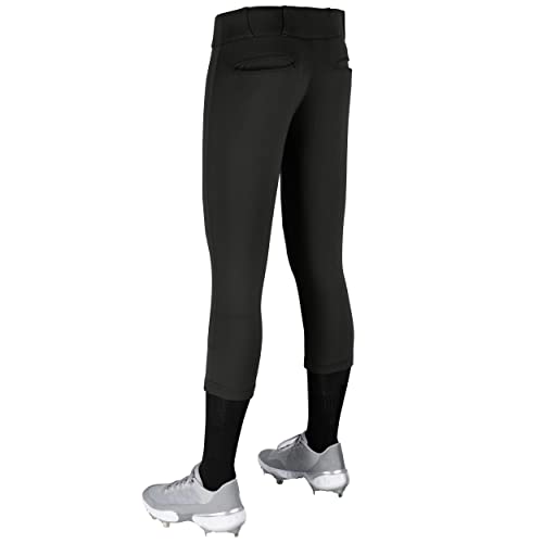 Tournament Traditional Low-Rise Softball Pants, Girls' X-Large, Black