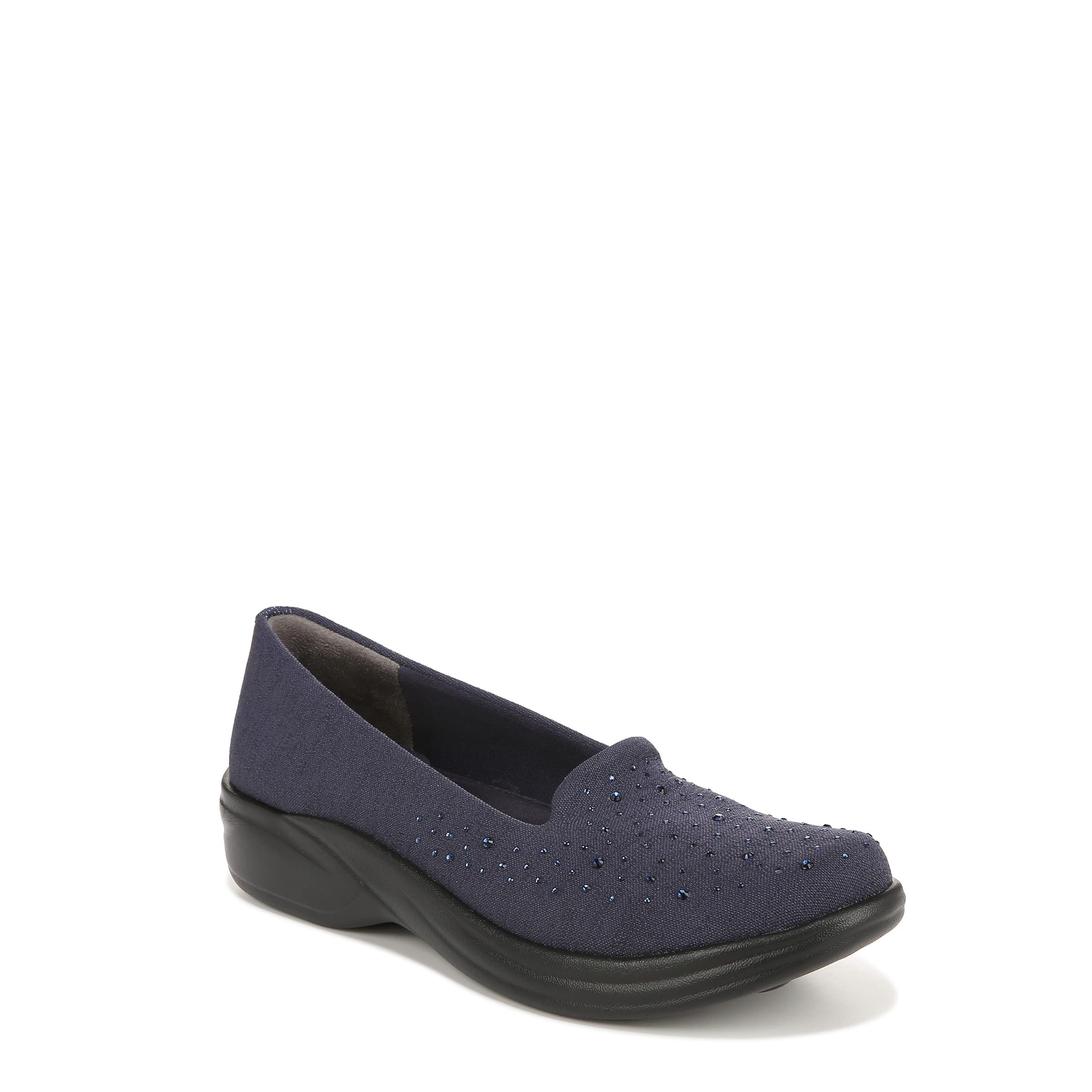 BZees Women's Poppyseed 3 Slip On Comfort Fashion Loafer Flat Navy 8 M