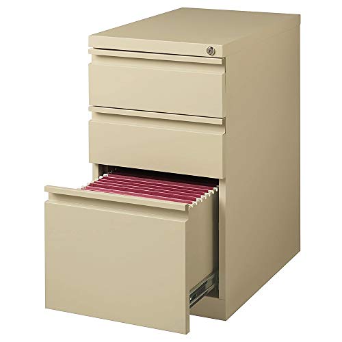 Staples 375798 3-Drawer Mobile Pedestal File Cabinet Putty (20-Inch)