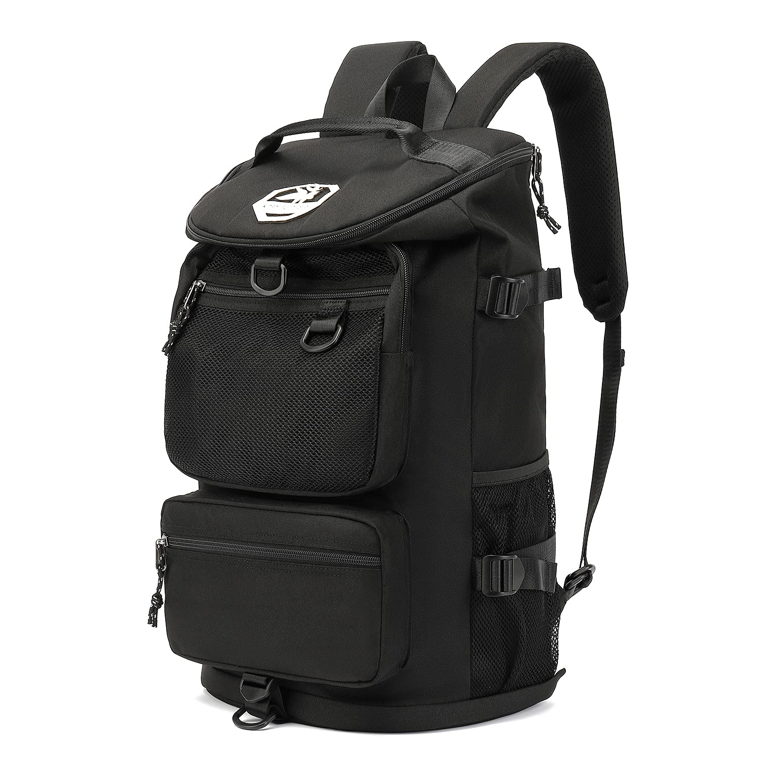 Gym Duffle Bag Backpack 4-Way Waterproof with Shoes Compartment for travel Sport Hiking laptop (Black)
