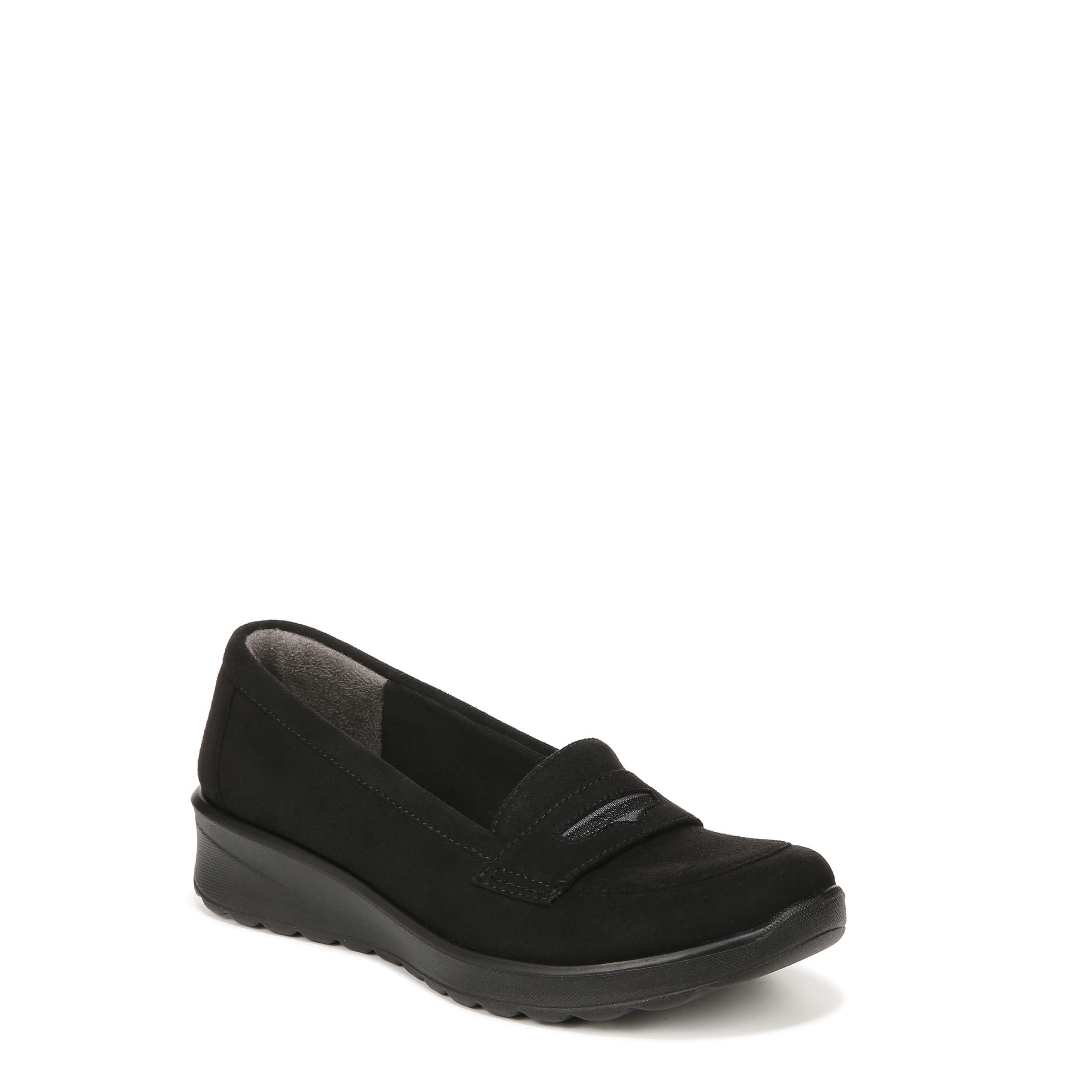 BZees Women's Gamma Slip On Comfort Loafer Flat Black 8 M