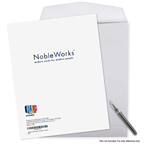 NobleWorks - 1 Large Birthday Greeting Card (8.5 x 11 Inch) - Fun Bday Celebration, Stationery Notecard - Big Happy Birthday Brother J5936BRG