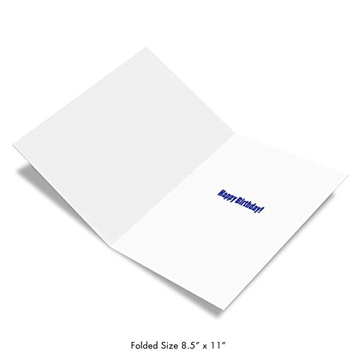 NobleWorks - 1 Large Birthday Greeting Card (8.5 x 11 Inch) - Fun Bday Celebration, Stationery Notecard - Big Happy Birthday Brother J5936BRG