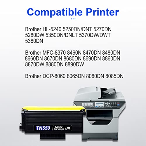 TN550 3PK ALUMUINK Replacement for Brother HL-5240 5250DN/DNT 5350DN/DNLT 5370DW/DWT 5280DW 5380DN MFC-8370 Printer, 3-Pack [4,000 Pages]