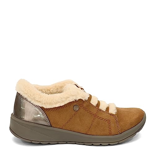 Bzees Women's Golden Shoe, toffee microfiber/beige faux fur, 8 M US