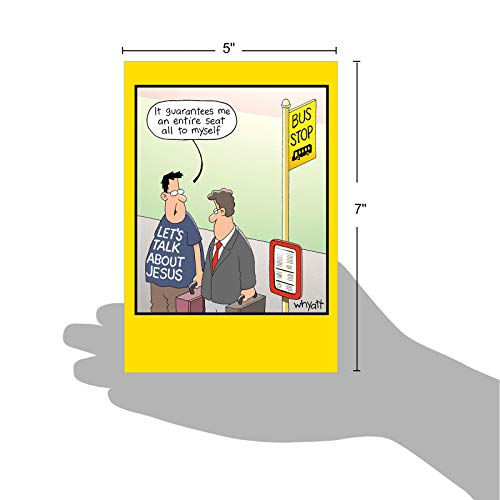 NobleWorks - 1 Hilarious Greeting Card for Birthday - Funny Birthday Cartoon, Comic Notecard - Bus Stop 8353