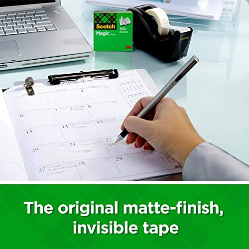 Magic Tape, 2 Rolls Tape, Invisible Tape Refills for Dispenser, 3/4 x 1296 Inches Tape Refills + Refillable Tape Dispenser