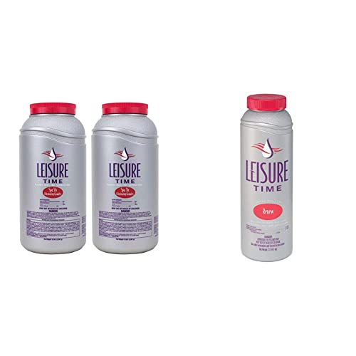 Leisure Time E5-02 Spa 56 Chlorinating Granules for Spas and Hot Tubs, 5-Pounds, 2-Pack & RENU2-02 Renew Non-Chlorine Shock for Spas and Hot Tubs, 2.2-Pounds, 2-Pack