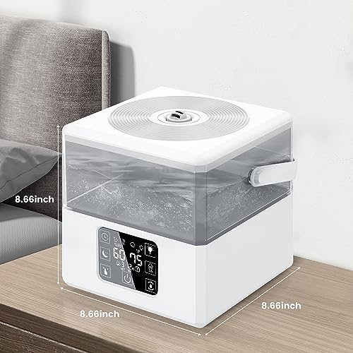 TOPNERIC Humidifiers for Bedroom, 6L Top Fill Humidifier Large Room Cool & Warm Mist Humidifiers for Home Baby Nursery Indoor Plants, Quiet Air Humidifier with Timer, Smart Mode, 360° Nozzle, Light