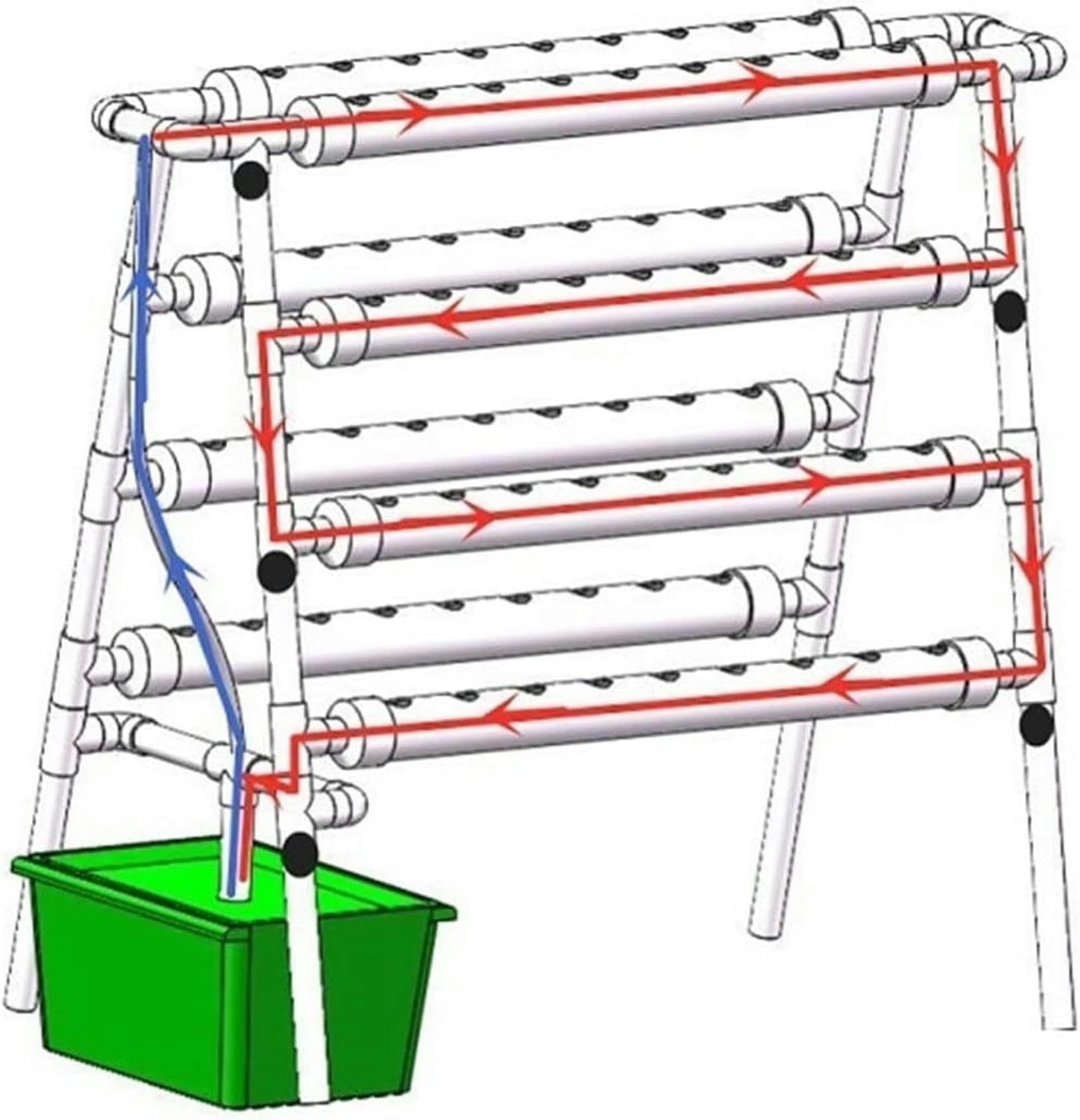 Hydroponics Growing System Three-Dimensional Shelf Double-Sided Pipe Soilless Cultivation Equipment Balcony Planting Vegetables Hydroponic Vegetables Circulating Hydroponic Machine Indoor Ga