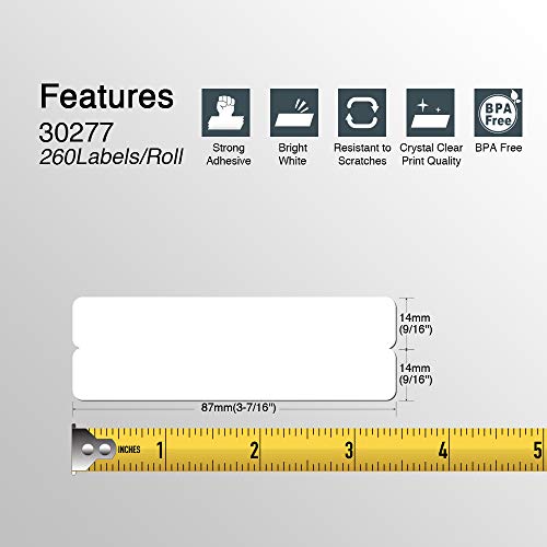 BETCKEY - Compatible DYMO 30277 (9/16" x 3-7/16") File Folder(2-UP) Labels - Compatible with Rollo, DYMO Labelwriter 450, 4XL & Zebra Desktop Printers[10 Rolls]
