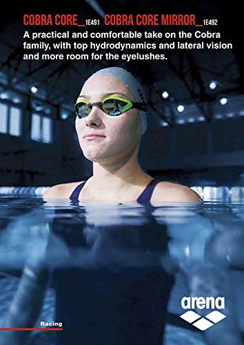 arena Cobra Core Swim Goggles for Men and Women, Smoke-Black, Standard Non-Mirror